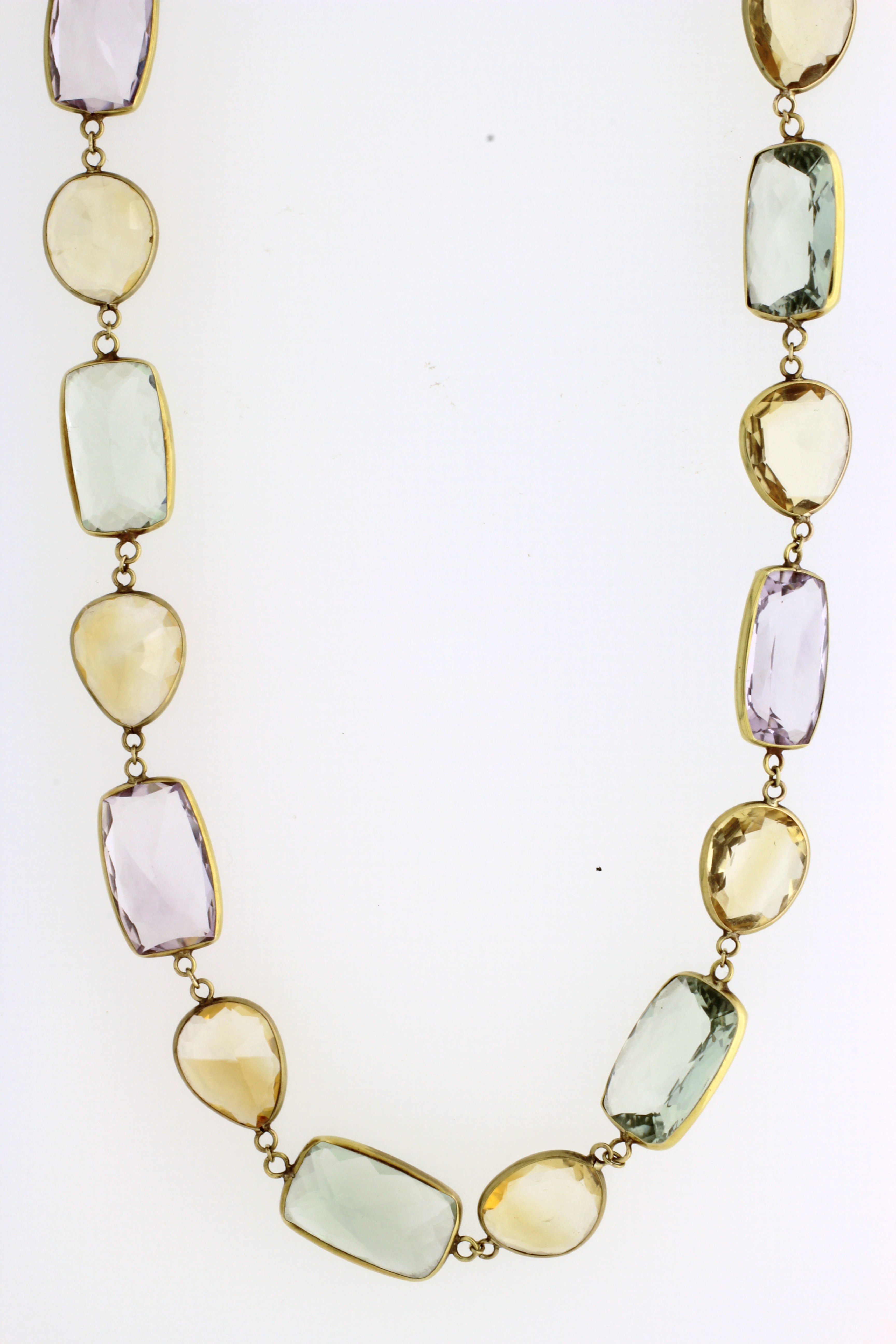 14 Carat Yellow Gold Multi Stone Spectacle Set Necklace - Gemset ...
