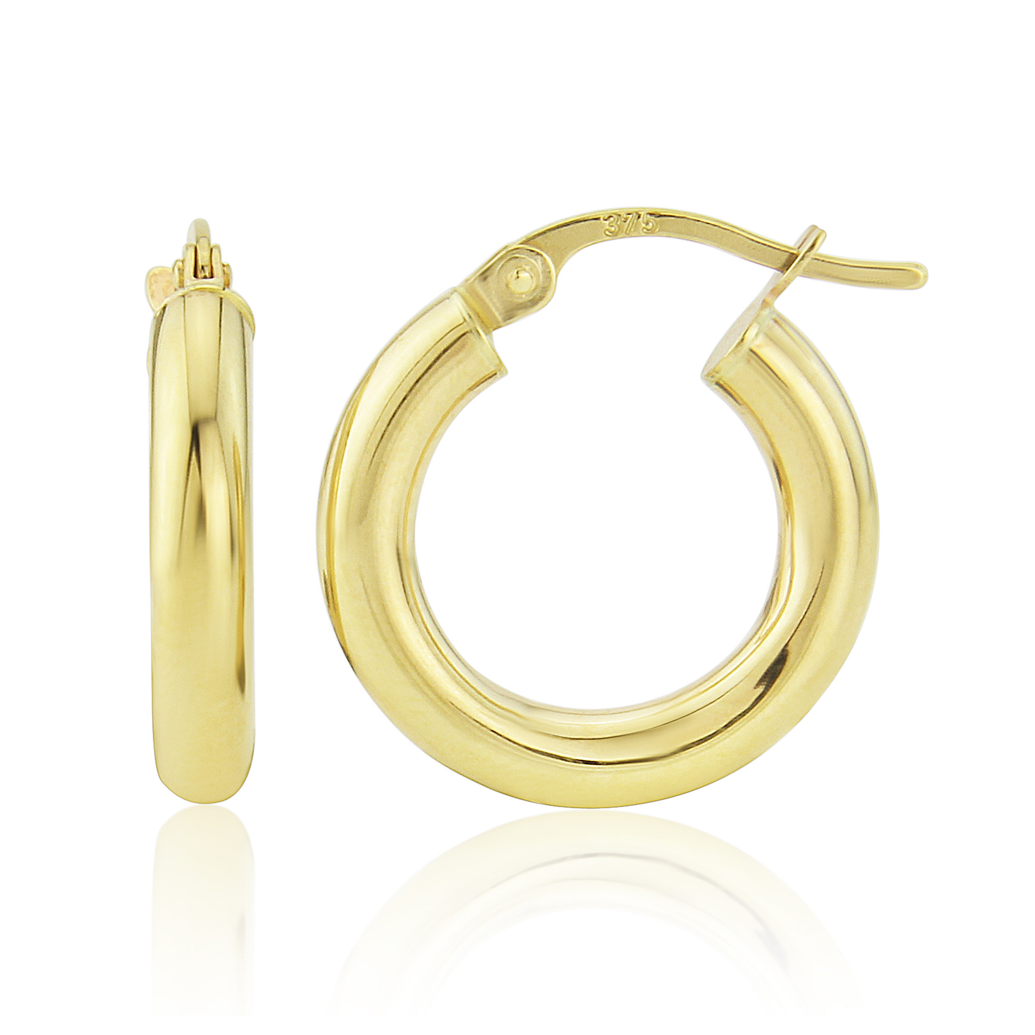 9ct Yellow gold extra small 10mm hoops - - Gemset & Pearl Jewellery 9ct Yellow gold extra small 10mm hoops - - Gemset & Pearl Jewellery
