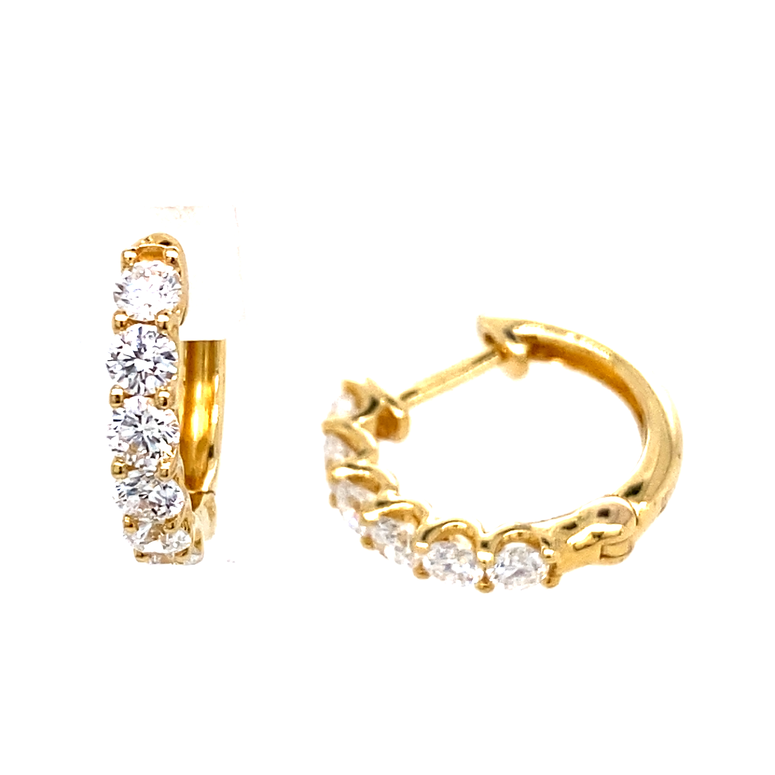 Hinge Diamond Hoops with Scooped sides - 0.75 Carats G VS - Earrings ...