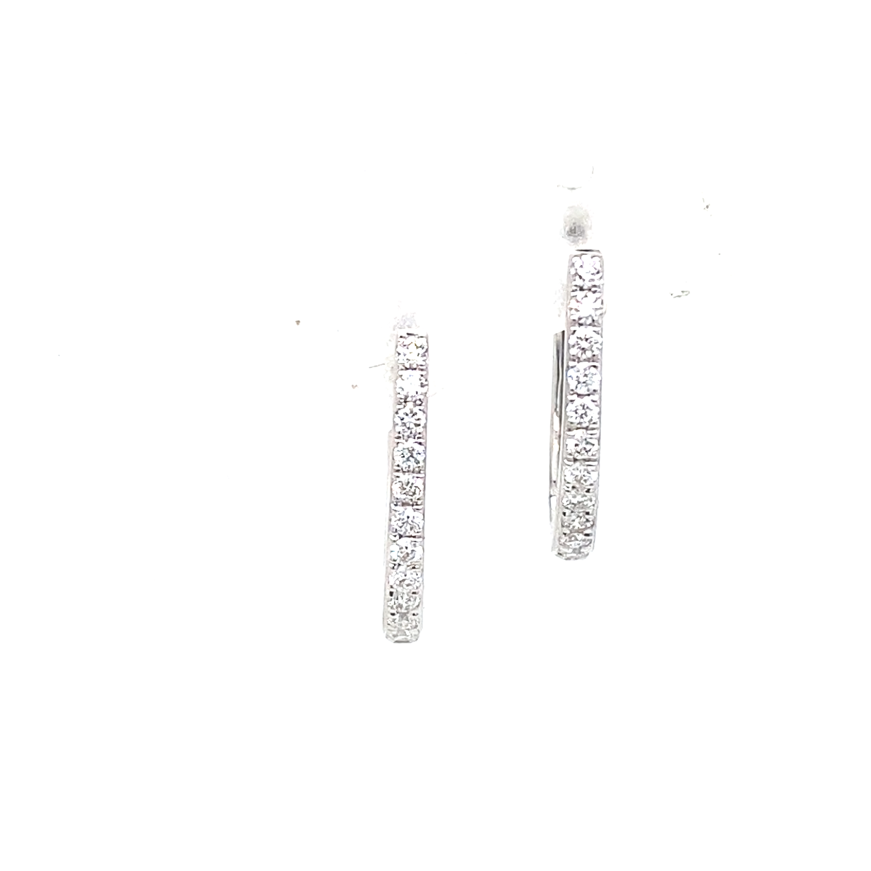 18 Carat White Gold Diamond Hinge Hoops - 0.26 Cts - Earrings - Diamond ...