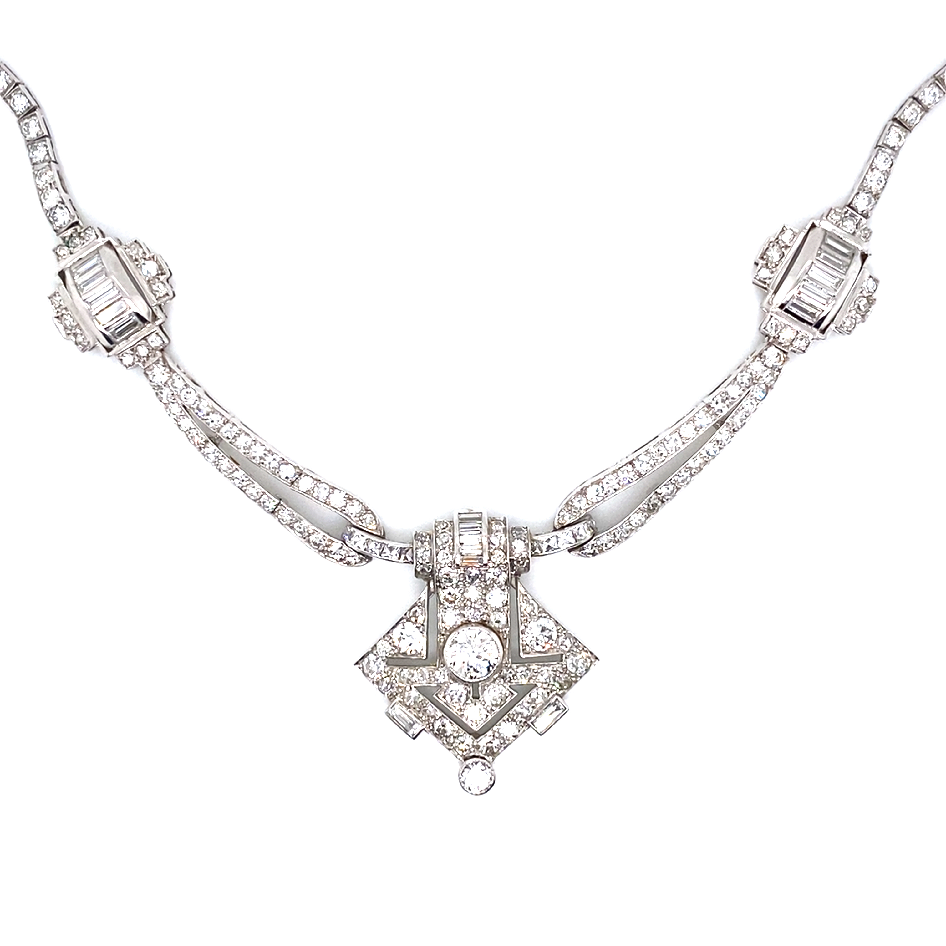 Art Deco, Platinum and Diamond Necklace - circa 1925 - Neckware - Revival